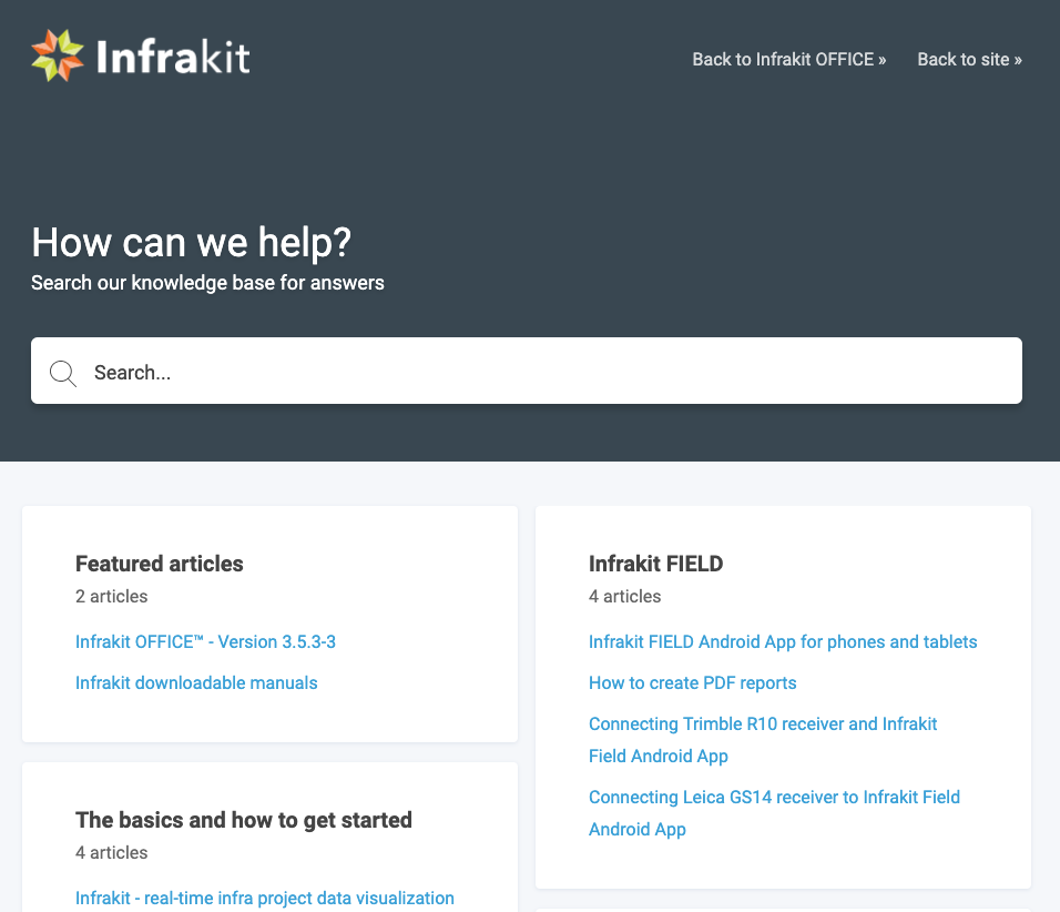 Brand spanking new Infrakit Knowledge Base | INFRAKIT